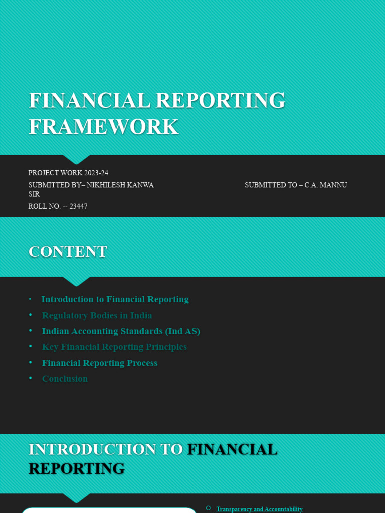 Financial Reporting Framework | PDF
