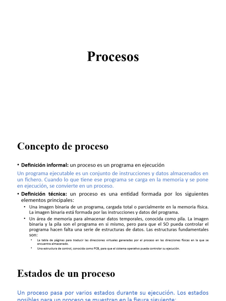C9. Procesos | PDF | Proceso (Computación) | Sistema operativo