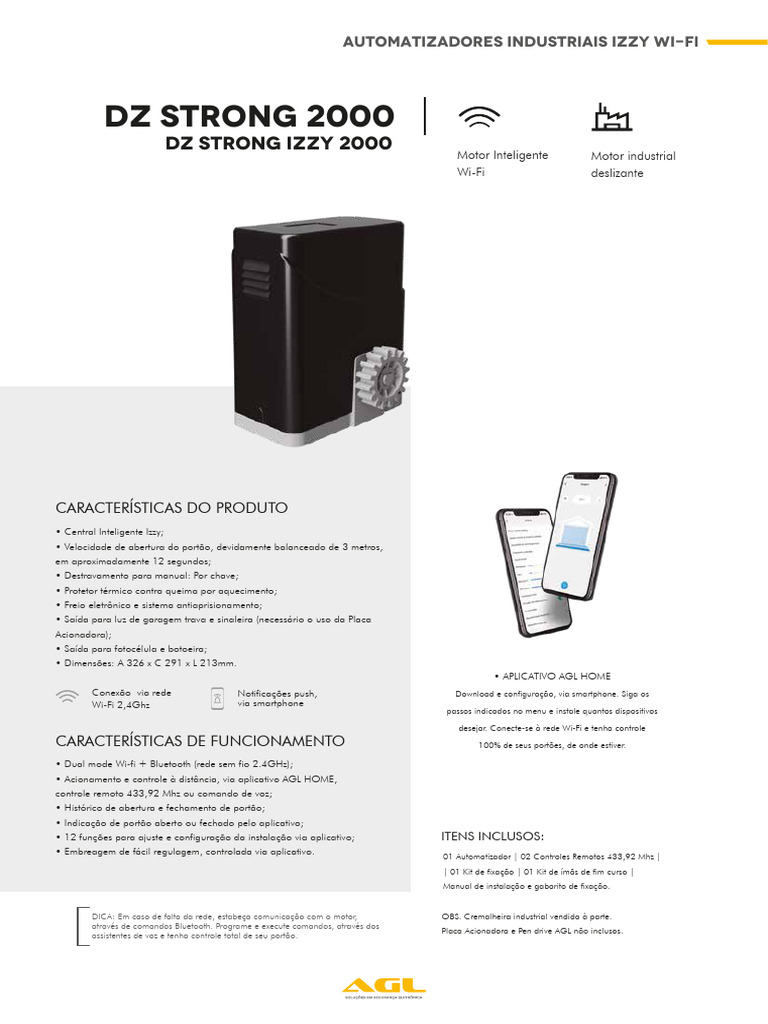 Automatizador DZ Strong 2000 Izzy e DZ Strong 2000 | PDF