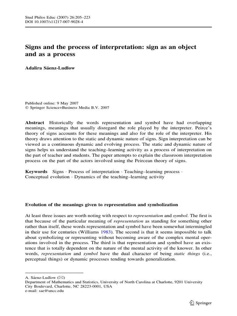 Signs and The Process of Interpretation | PDF | Language Arts ...