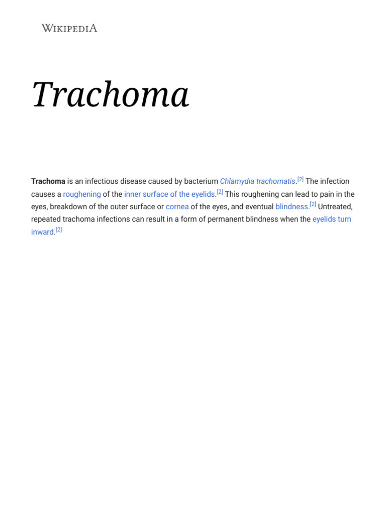 Understanding Trachoma: Causes and Treatment | PDF | Science & Mathematics