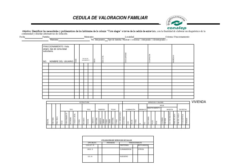 Cedula de Valoracion Familiar | PDF