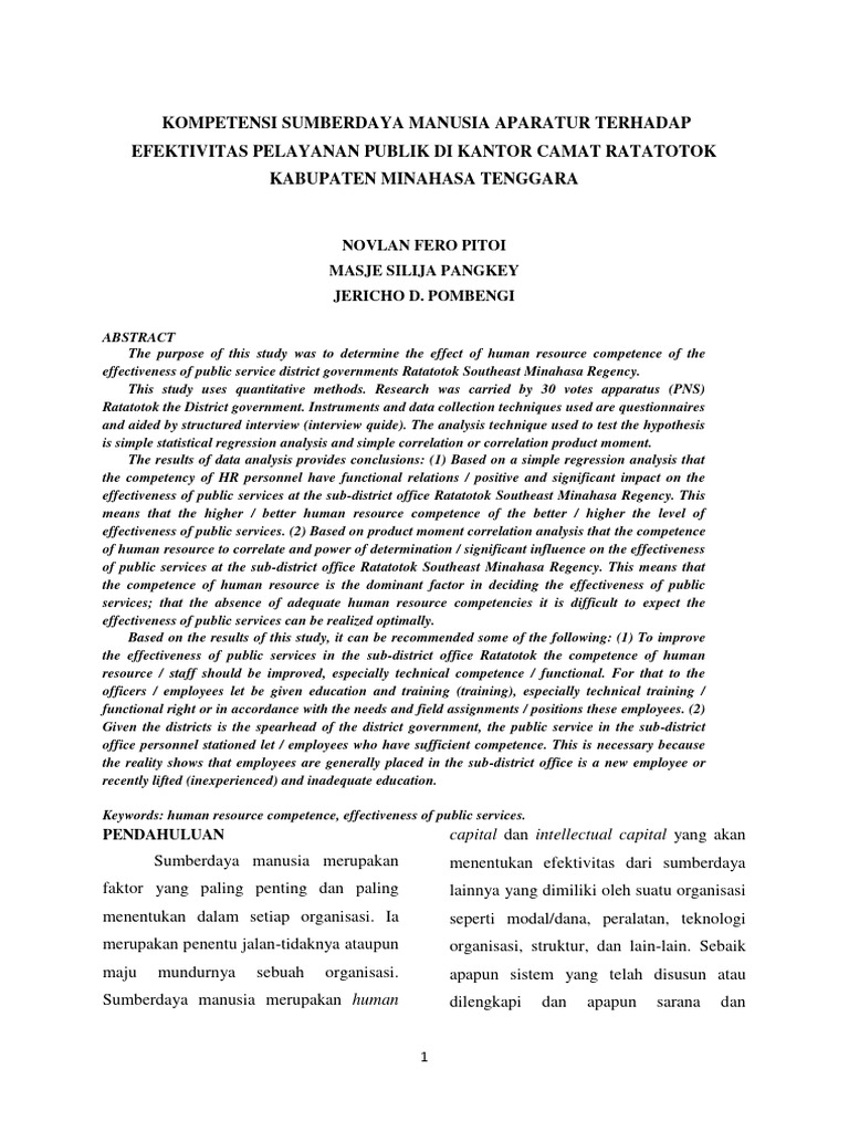 Jurnal SDM | PDF | Human Resources | Methodology