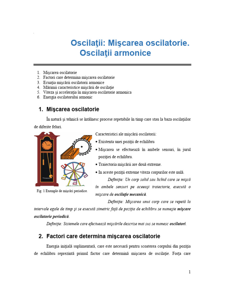 Miscarea Oscilatorie | PDF