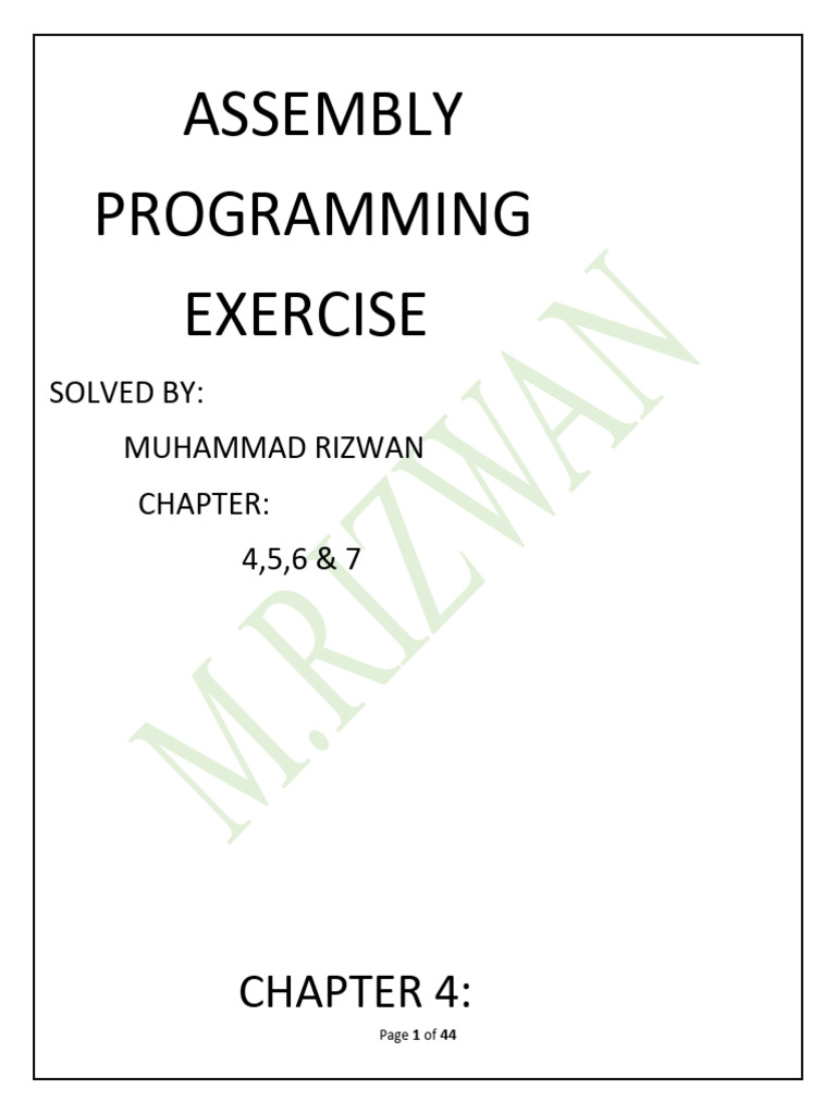 Assembly Exercises | PDF