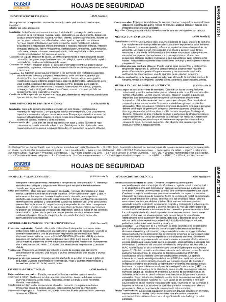 Devoe Bar-Rust 233H | PDF