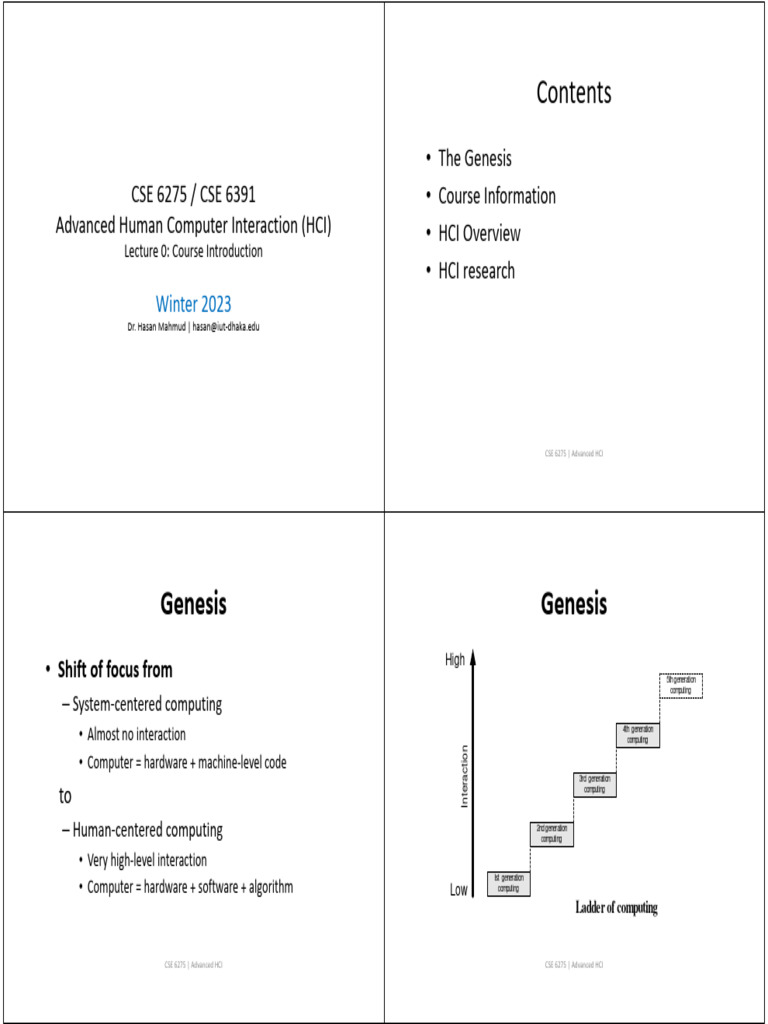 Advanced HCI Course Overview | PDF