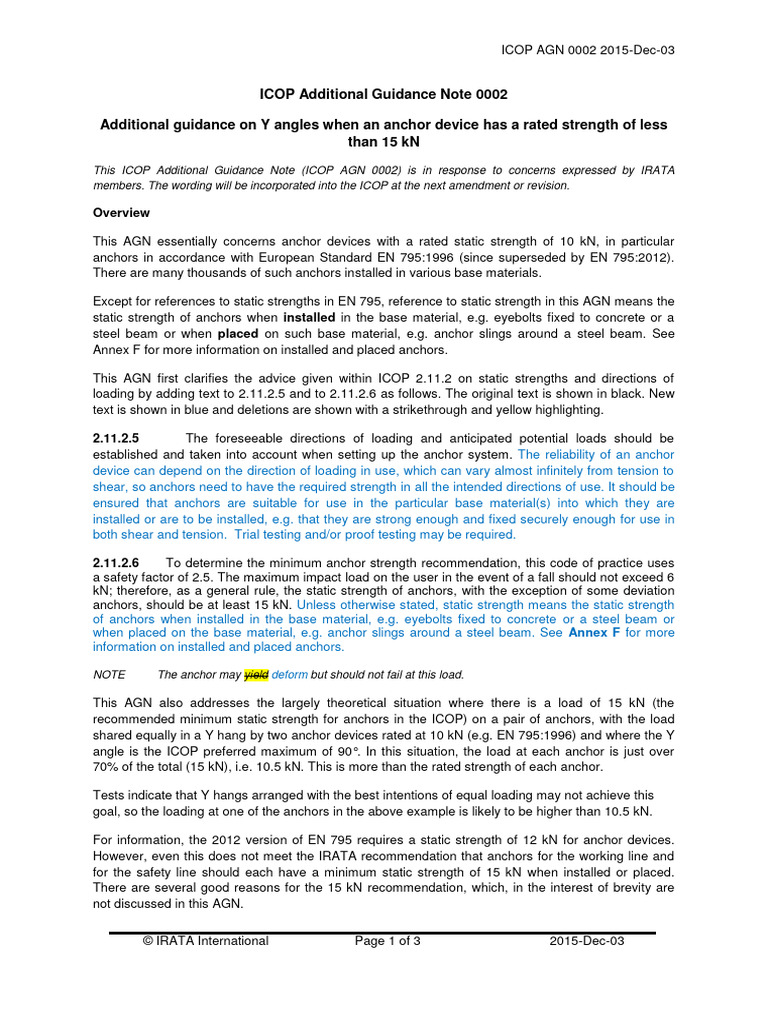 ICOP AGN 0002 Anchor Strengths 1 | PDF | Anchor | Beam (Structure)