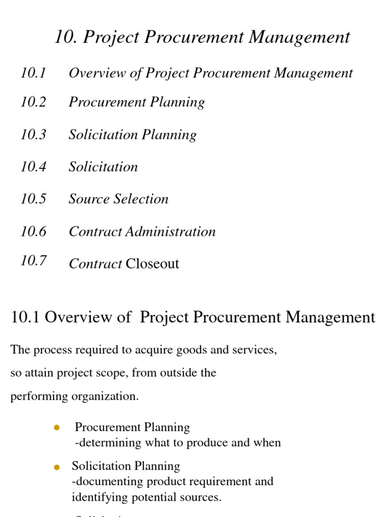 10 Procurement Management | PDF | Procurement | Project Management