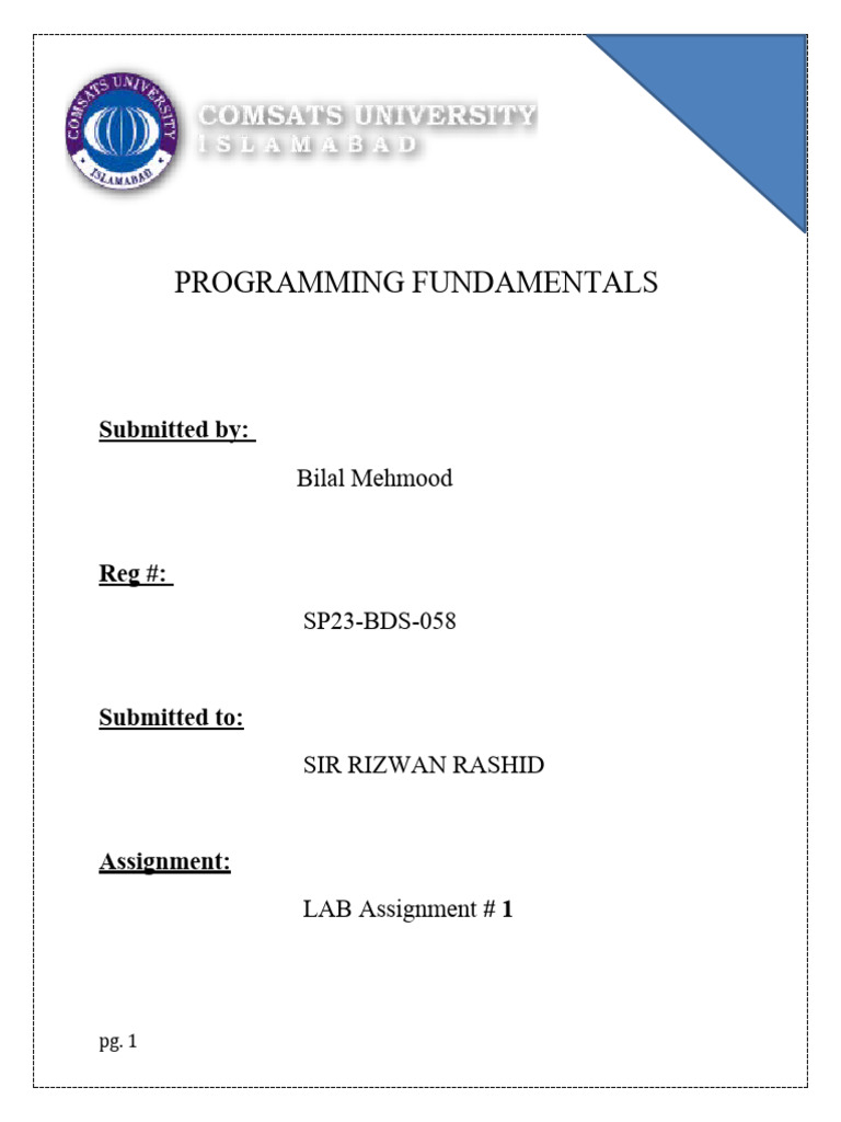 Lab Assignment 1 | PDF Lab Assignment 1 | PDF