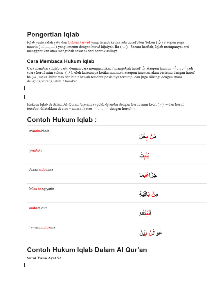 Pengertian Iqlab | PDF