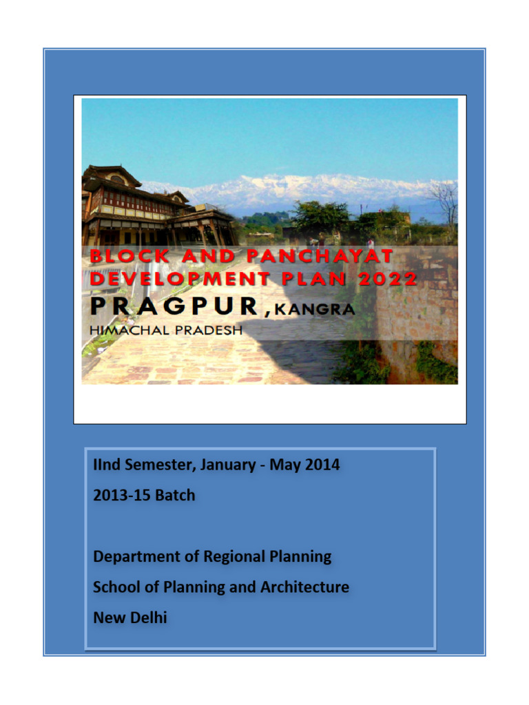Block and Village Development Plan, Pragpur, H-P | PDF