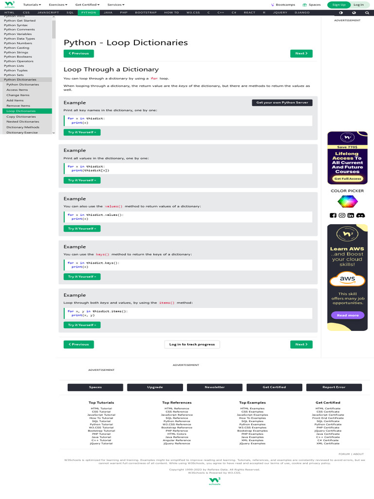 Python - Loop Dictionaries | PDF | Java Script | Python (Programming ... Python - Loop Dictionaries | PDF | Java Script | Python (Programming ...