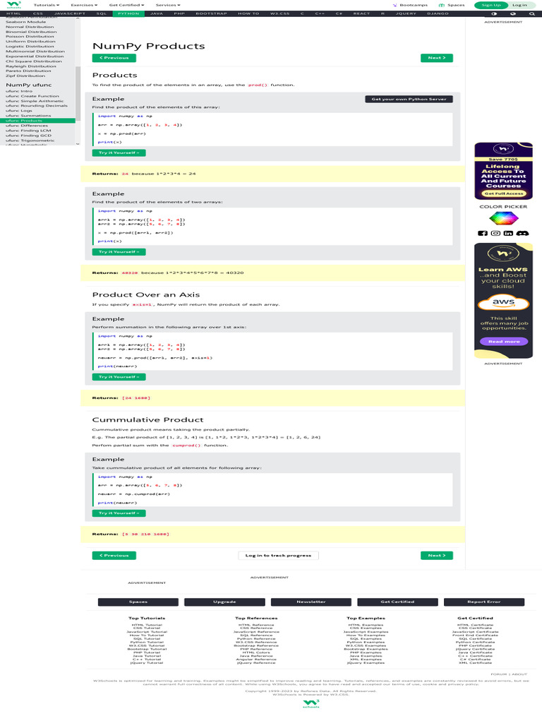 Numpy Ufuncs Products Pdf Bootstrap Front End Framework Java