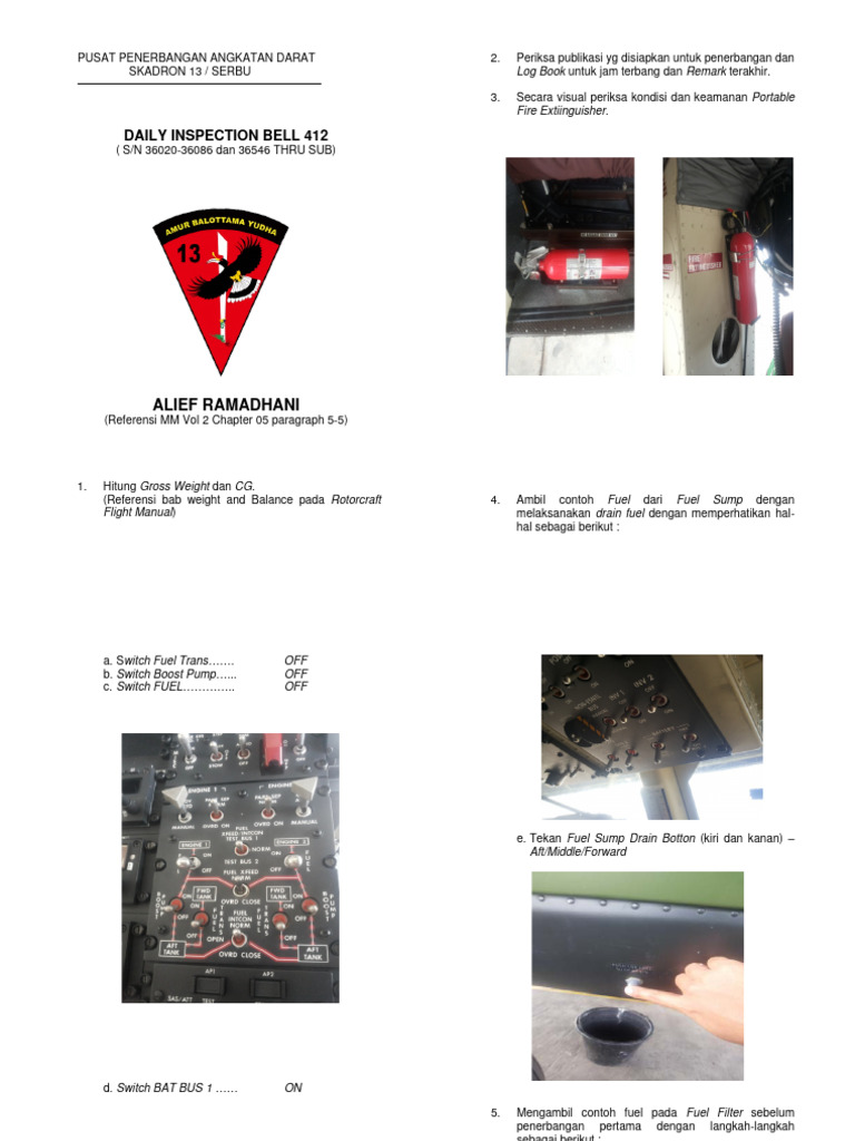 Chek List Helicopter Bell 412 Alief | PDF