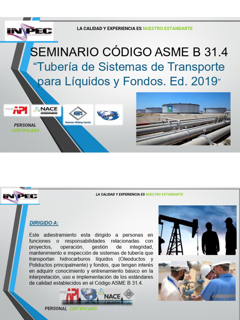 Presentación Seminario Asme B 31.4 | PDF