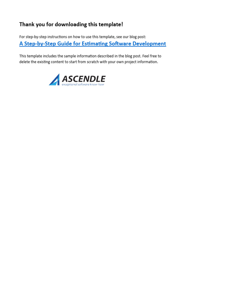 Software Development Estimate Template Ascendle-1-1 | PDF