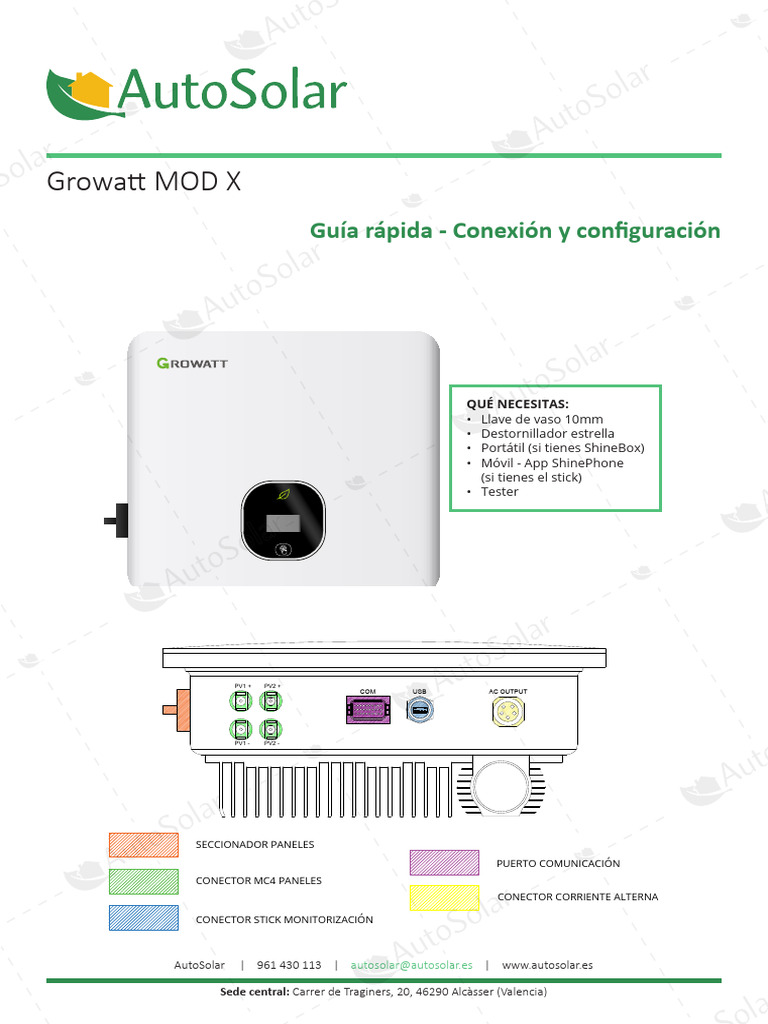 Manual Growatt Mod X Conexion Configuracion - 5 | PDF | USB ...
