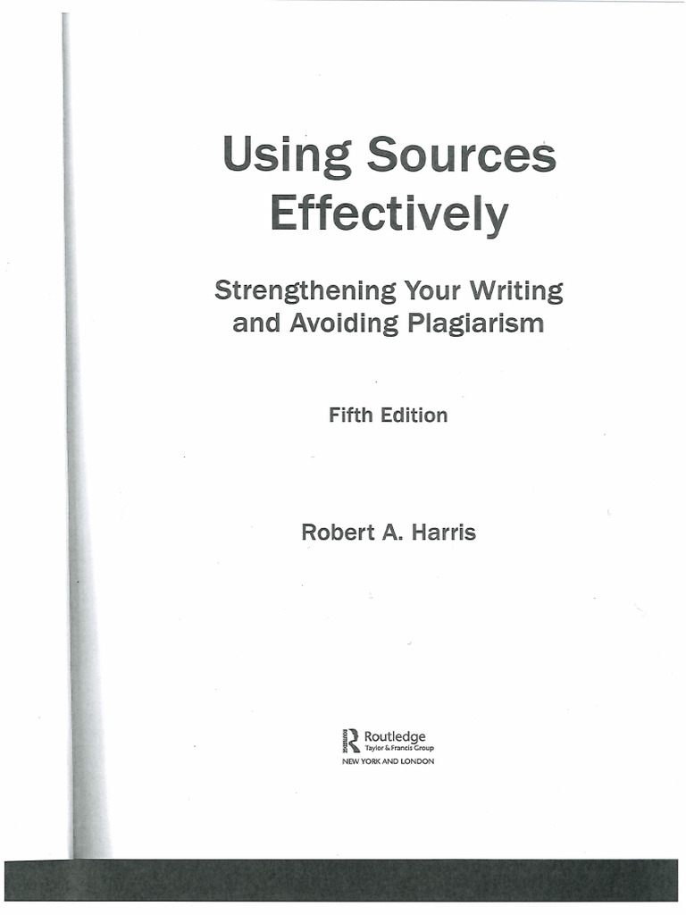 Harris Using Sources Effectively Pdf