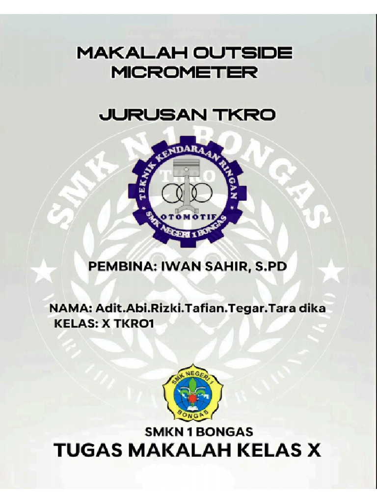 Print - PDF Makalah Outside Micrometer | PDF