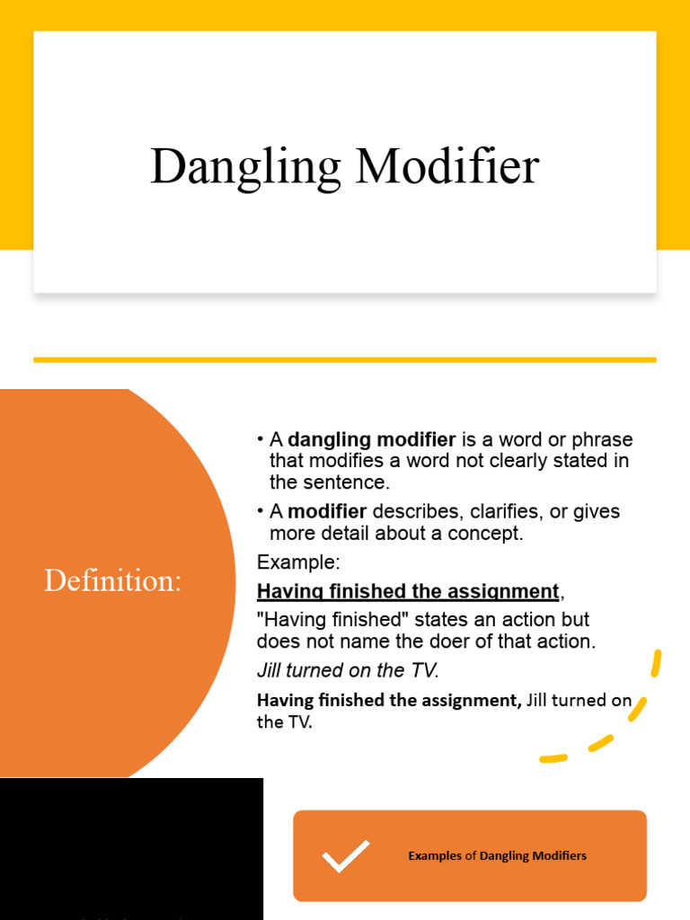 Dangling Modifier | PDF