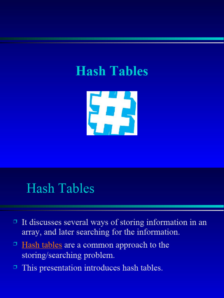 Hash Tables 1 | PDF