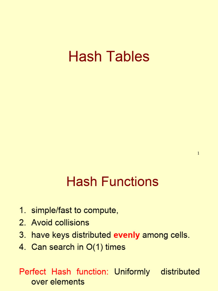 Hash Tables 2 | PDF | Computing | Algorithms Hash Tables 2 | PDF | Computing | Algorithms