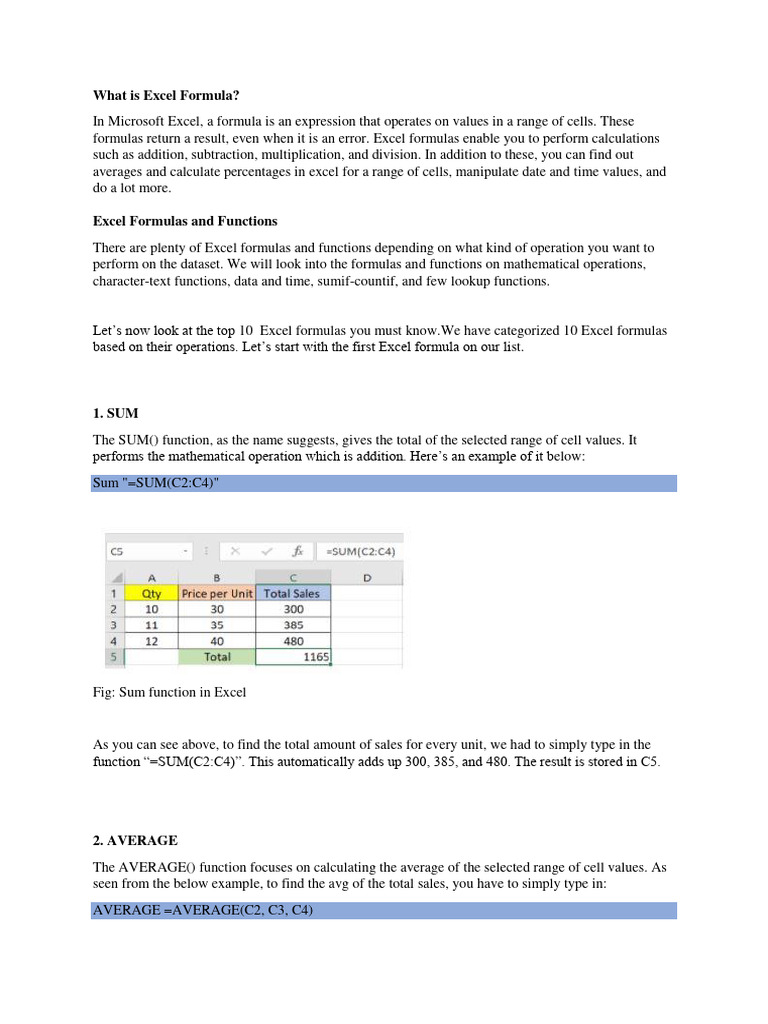 What Is Excel Formula | PDF | Microsoft Excel | Letter Case