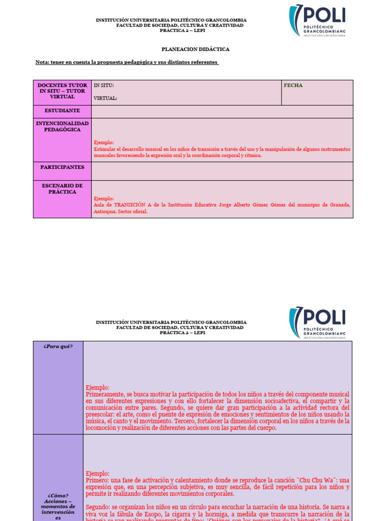 Formato+de+planeacion+pr%C3%A1ctica+2++2023.2 | PDF