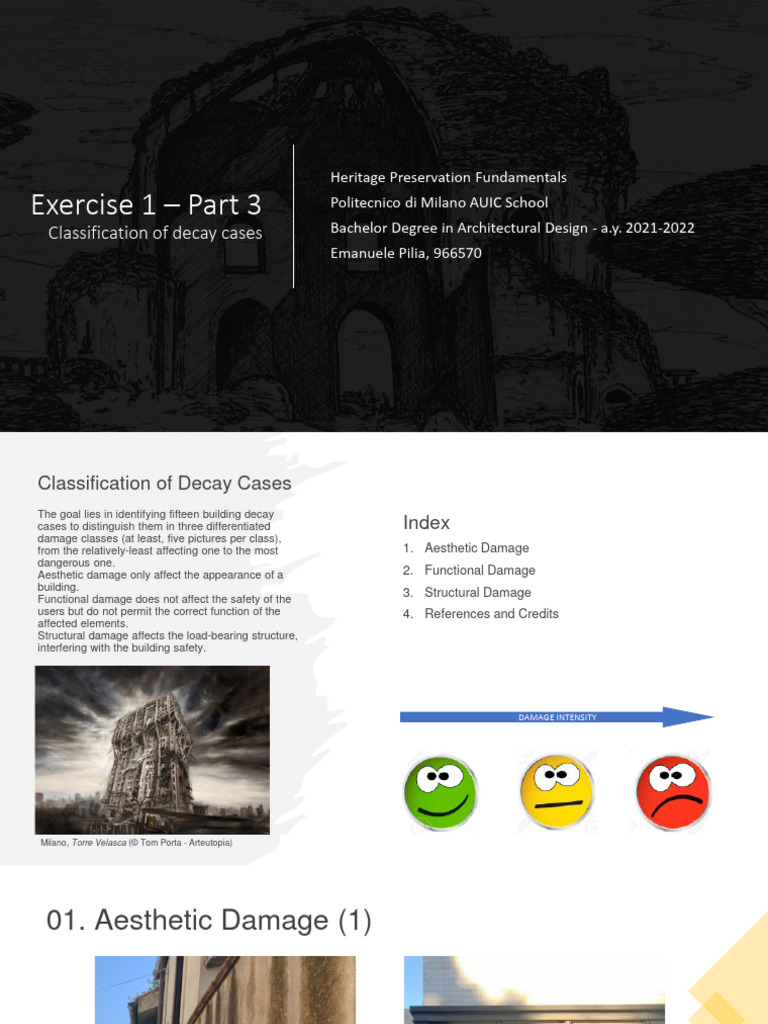 Politecnico Di Milano - Heritage Preservation Fundamentals EXE1.3: Decay | PDF | Sardinia | Milan