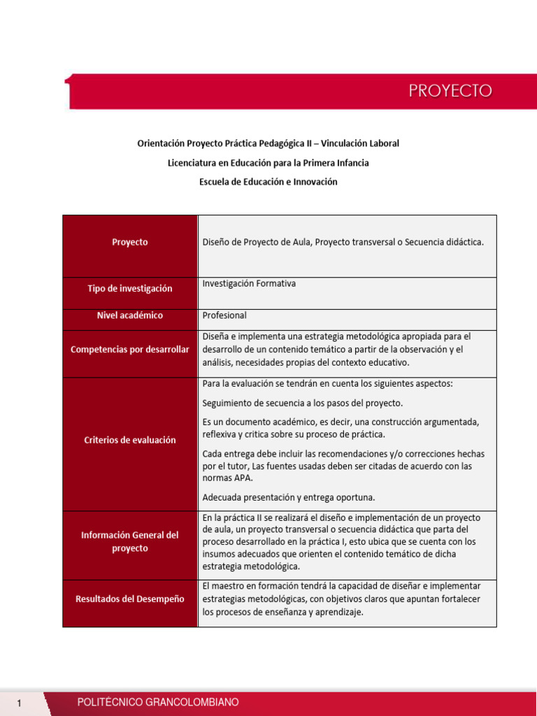 Guía de Proyecto Practica II LEPI Vinculacion Laboral | PDF
