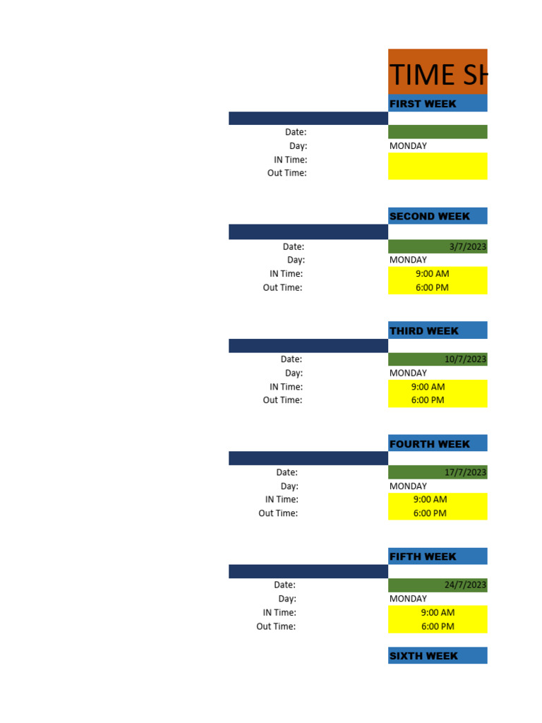 Ws2c055 Timesheet | PDF