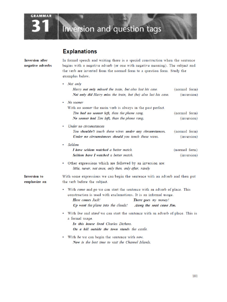 INVERSION.GRAMMAR | PDF