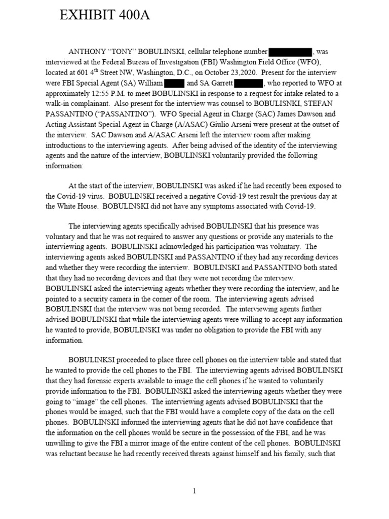 Tony Bobulinski FD-302 | PDF