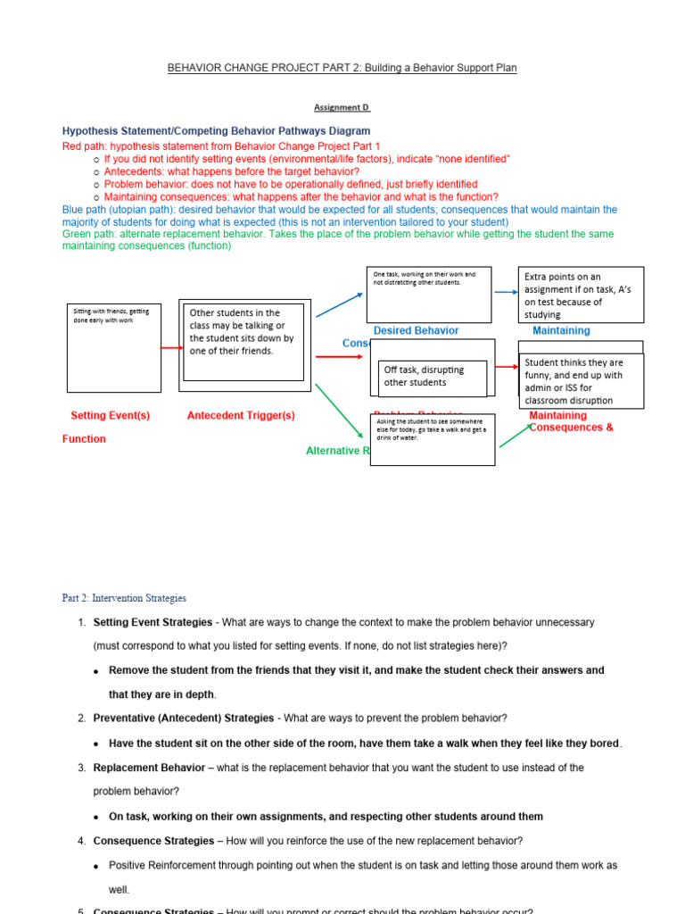 Behavior Change Project Part 2 | PDF