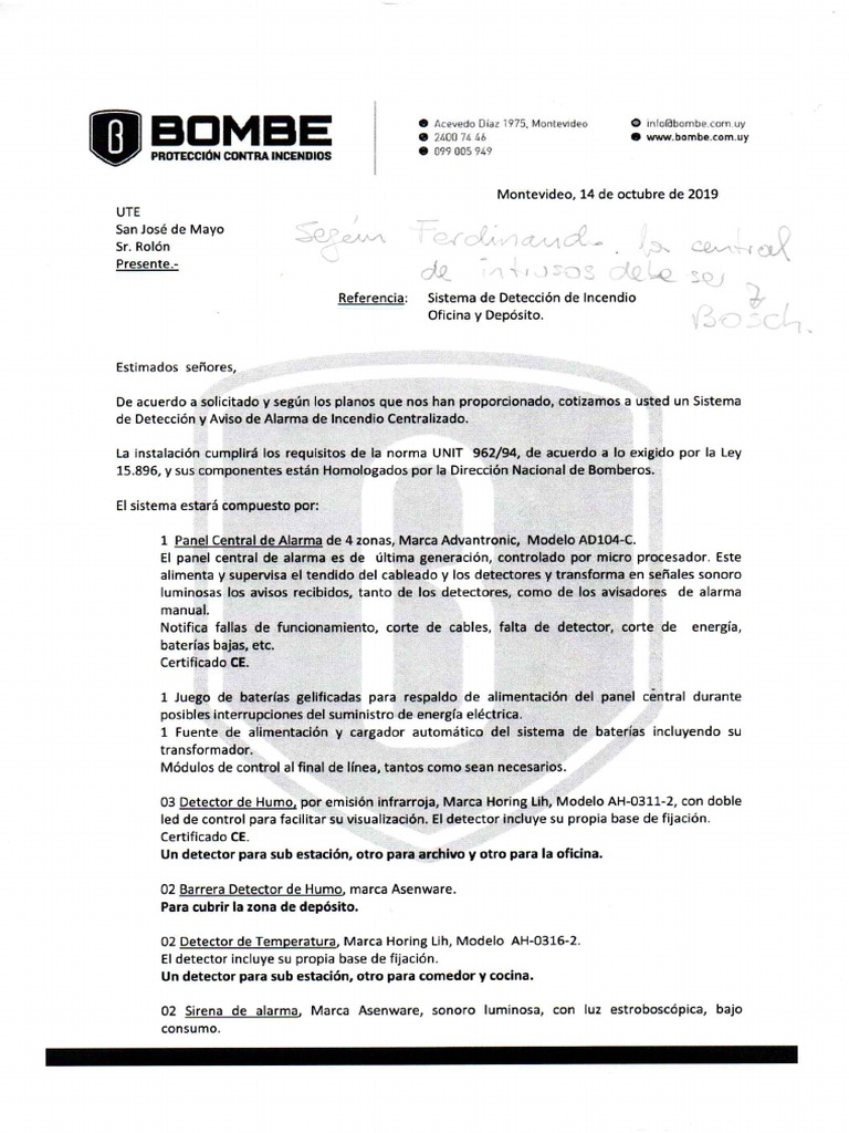 BOMBE Protección Contra Incendios | PDF