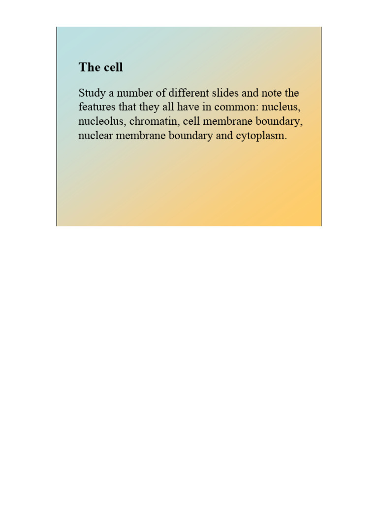 001 The Cell Notes | PDF