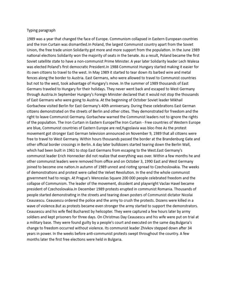 Typing Test Paragraph | PDF