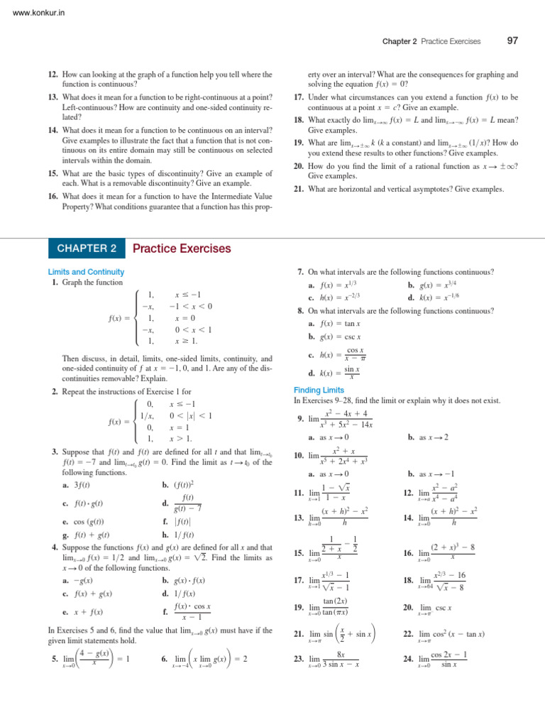 Practice Problems Set 2 | PDF | Function (Mathematics) | Continuous Function