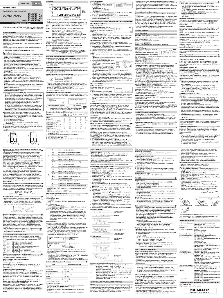 MANUAL DE INSTRUCCIONES SHARP | PDF