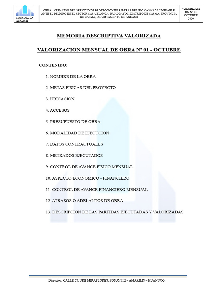 04.2 Memoria Descriptiva Valorizada | PDF