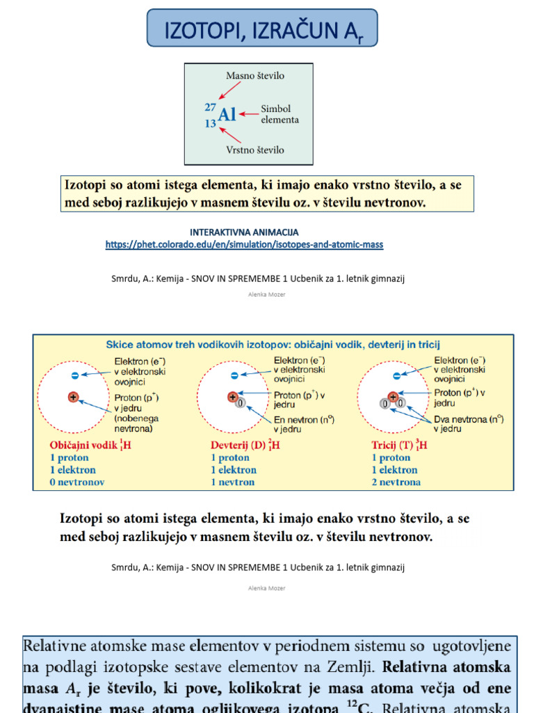 Atom Izotopi Izracun Ar | PDF