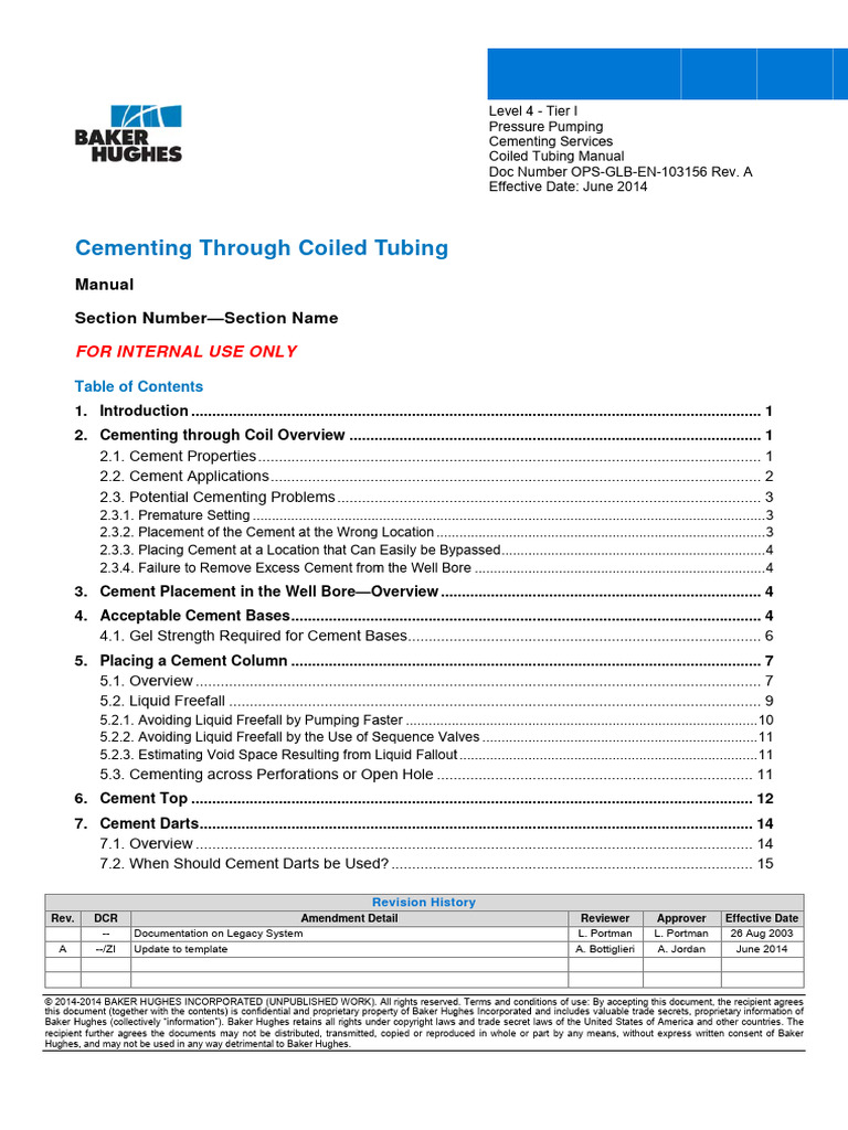 Cementing Through Coiled Tubing OPS-GLB-En-103156 | PDF | Casing ...