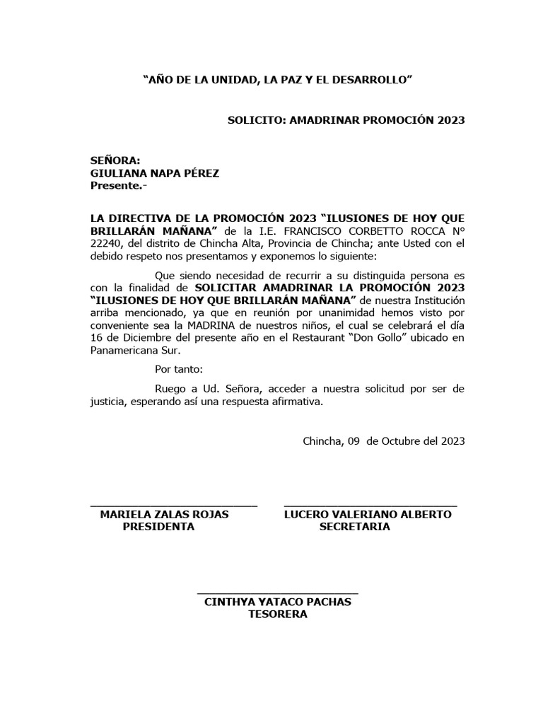 Solicito Apadrinar 2023 | PDF | América del Sur