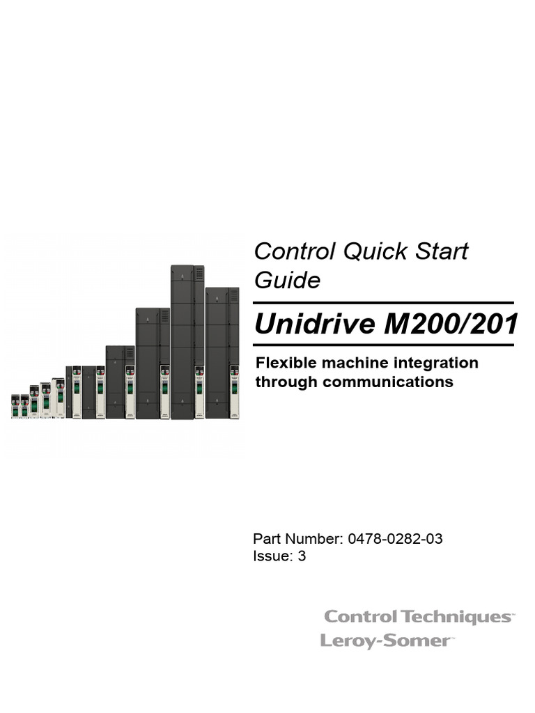 Unidrive m200 m201 Control Quick Start Guide | PDF