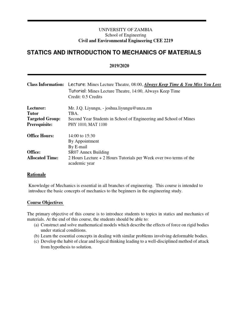 CEE2219 Overview | PDF