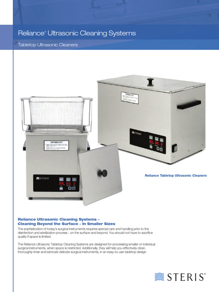 Broshure Reliance Ultrasonic Washers | PDF | Ultrasound | Secondary ...
