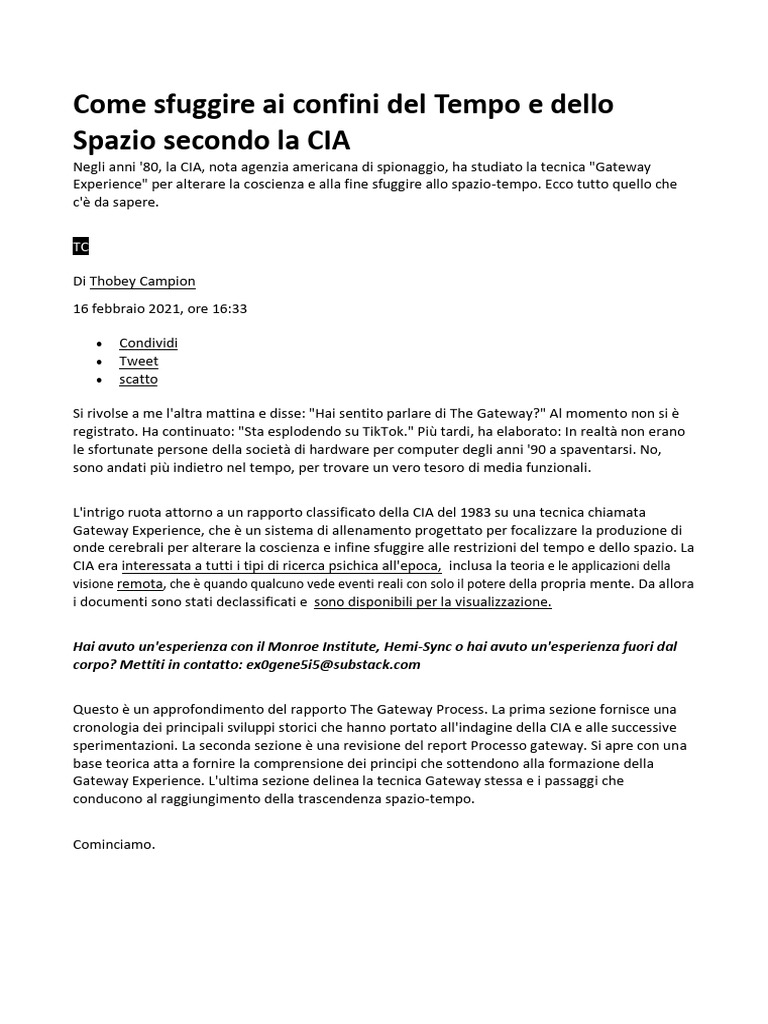 Gateway CIA IT How To Escape The Confines of Time and Space According ...
