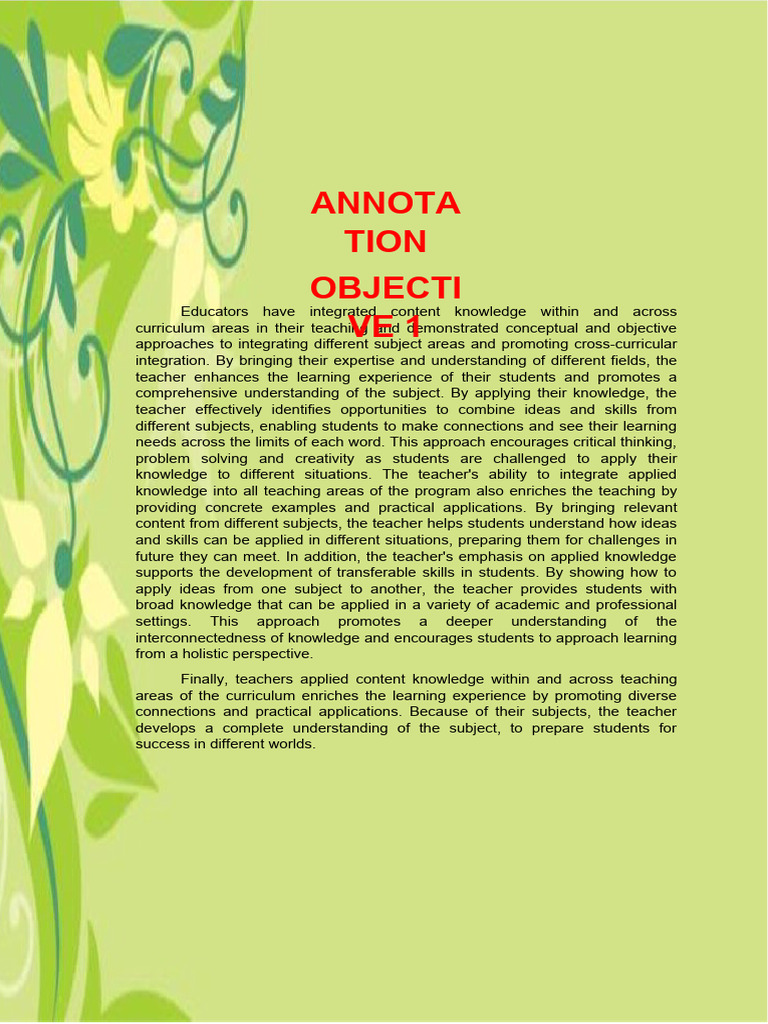 ANNOTATIONS | PDF | Educational Assessment | Learning