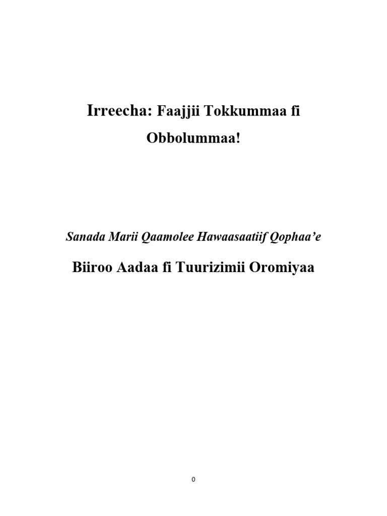 Sanada Kabaja Ayyaana Irreechaa | PDF